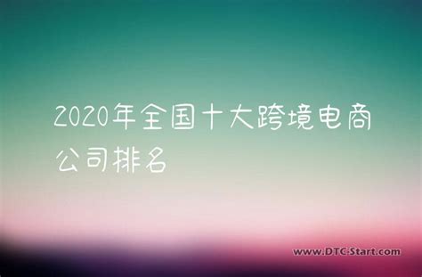 2020年全国十大跨境电商公司排名 DTC Start