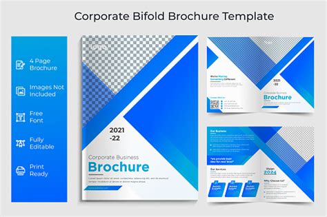 비즈니스 이중 접이식 브로셔 템플릿 기업 및 비즈니스 컨셉 디자인 비즈니스 바이 폴드 브로셔 디자인 최소화 및 추상 디자인 그래픽 요소와 크리에이티브 컨셉 Bifold