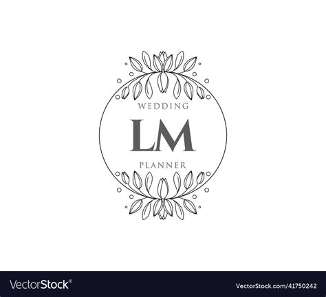 Lm Initials Letter Wedding Monogram Logos Vector Image