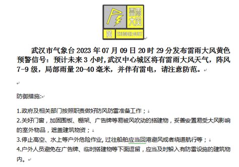连发两次黄色预警，雷雨大风要来了！武汉新闻中心长江网cjncn