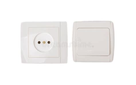 Wall Light Switch And Socket Isolated On White Background Stock Illustration Illustration Of