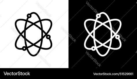 Physics Icon Set Scientific Atom Nucleus Symbol Vector Image