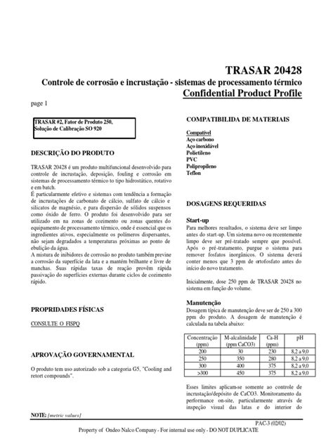 Cpp Nalco 20428 Pdf Pdf Corrosão Aço