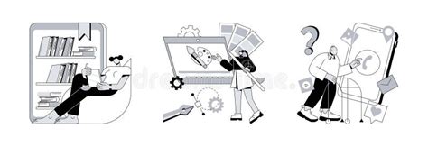 Using Technology Abstract Concept Vector Illustrations Stock Vector Illustration Of Isolated