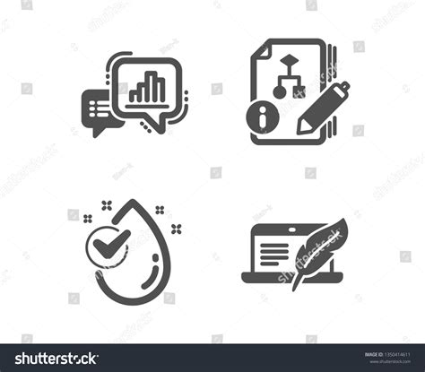Set Graph Chart Water Drop Algorithm Stock Vector Royalty Free