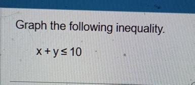 Solved Graph The Following Inequality X Y Chegg Com