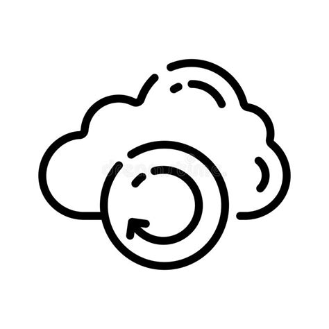 A Customizable Icon Of Cloud Backup In Line Style Stock Vector