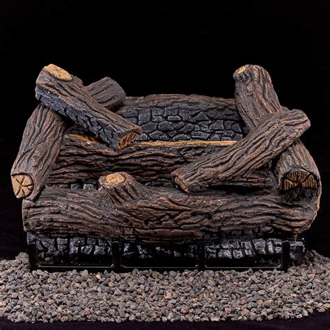 Bluegrass Living Ventless Gas Log Set 18in Stacked Red Oak 3 Heat