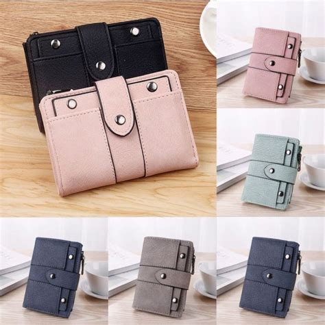 Hang Qiao Shophangqiao Wanita Baru Pu Kulit Rivet Wallet Pendek Zip