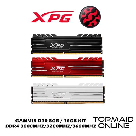 ADATA XPG GAMMIX D GB GB KIT MHz MHz MHz Gaming Perormance Ram RED BLACK