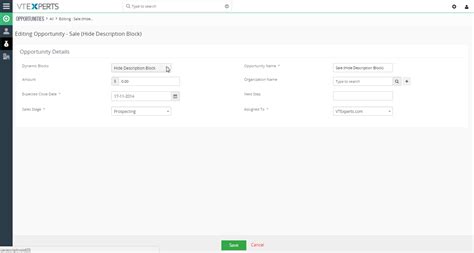 Vtiger Dynamic Blocks Showhide Vtiger Blocks