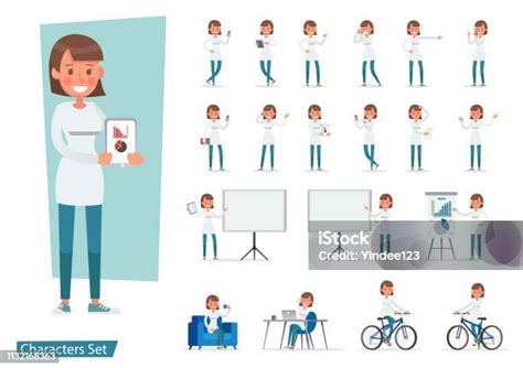 사무실 여자 노동자 문자 벡터 디자인의 집합입니다 감정 달리기 서 있는 걷기 및 일 하는 각종 행동에 있는 프리젠테이션 개념에 대한 스톡 벡터 아트 및 기타 이미지 Istock