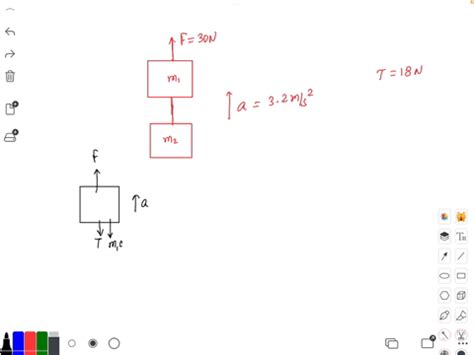 SOLVED Two Masses Are Joined By A Massless String A N Force Applied Vertically To The Upper