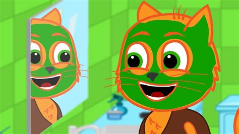 고양이 가족 한국어 그린 페이스 마스크 어린이를 위한 만화 Youtube