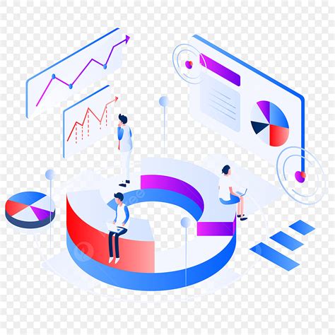 Website Chart Design Pie Chart Isometric Illustration Concept Modern Flat Design
