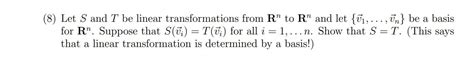 Solved Exercise 5 3 2 Let T Be A Linear Transformation