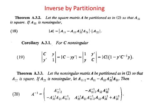 Ppt Inverse And Partition Of Matrices And Their Applications In