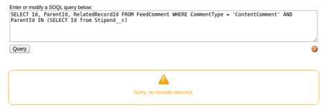 Chatter No Records Returned From Soql Query On Feedcomment With Left