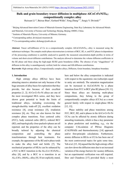 Pdf Bulk And Grain Boundary Tracer Diffusion In Multiphase