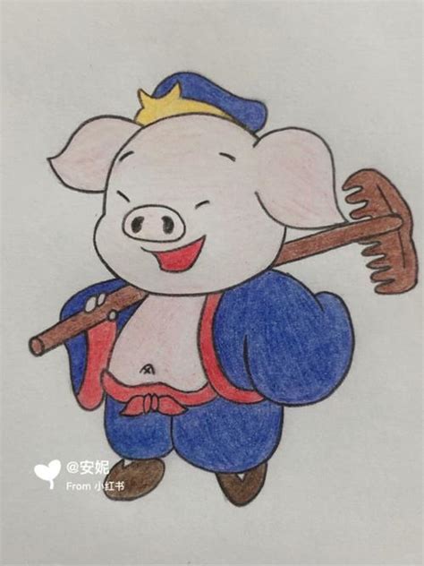 简笔画猪八戒涂色 简笔画猪八戒涂色教程 画趣文库（我爱生活）