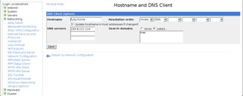 Network Configuration Webmin Mn Linux