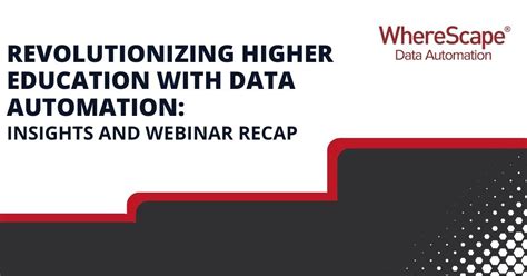 Webinar Data Automation For Higher Education Wherescape Data Automation Posted On The Topic