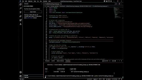 Pulling Data From Twitter Using Tweepy Youtube