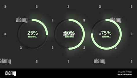 Loading Bar Circular Neumorphic Indicator Light Downloading Process In Modern Neumorphsim Style