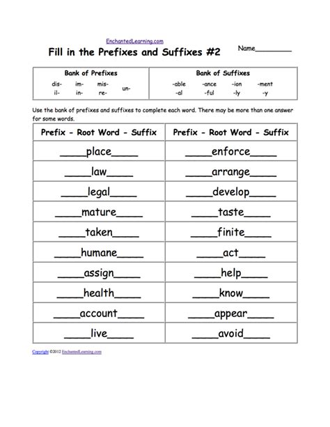 Suffix And Prefix Worksheet For Grade 5 Pdf