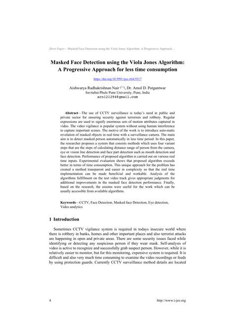Pdf Masked Face Detection Using The Viola Jones Algorithm A