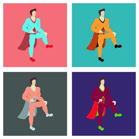 벡터에 슈퍼맨과 슈퍼 히어로 만화 아이콘 세트 Ai Eps Uidownload