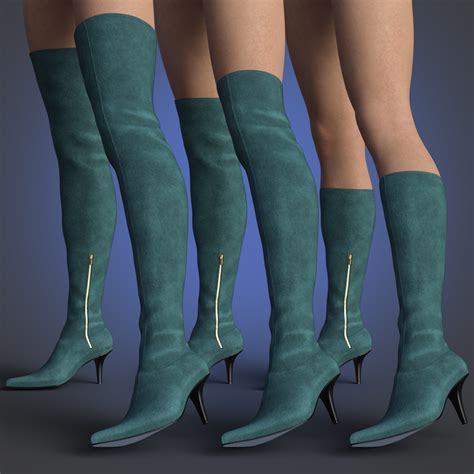 Pointed Toe Boots 3d Figure Assets Devianttuna13
