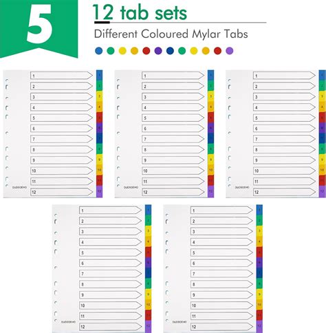 Dudsoeho A4 File Dividers 12 Part Extra Wide Coloured India Ubuy