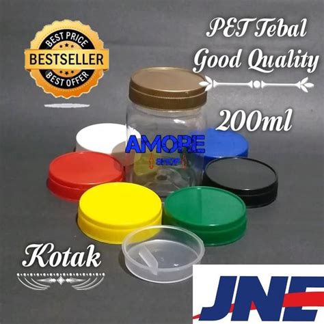 Jual Toples Sambal Kue Bumbu 200ml Kotak Toples Plsstik Botol