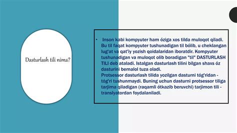 it va dasturlash tillari pptx
