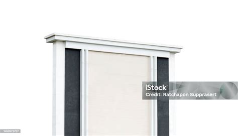 클리핑 경로가 있는 흰색 배경에 고립된 마을의 야외 표지판 빈 입구 0명에 대한 스톡 사진 및 기타 이미지 0명 간판