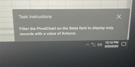 Task Instructions Filter The Pivotchart On Studyx
