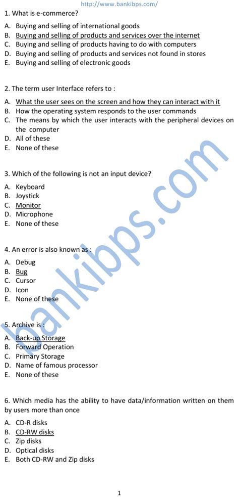Computer Aptitude Questions