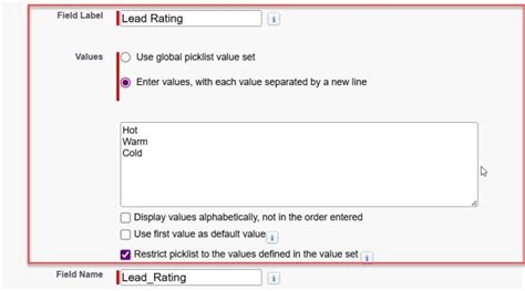 Salesforce Picklist Default Value Formula