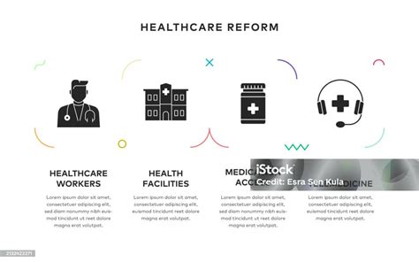 Healthcare Reform Concept Infographic Design With 4 Step Solid Icons