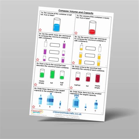 Year 2 Compare Volume And Capacity Varied Fluency Resource Classroom Secrets