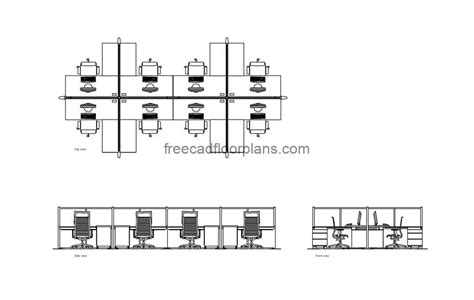 Office Workstation Free Cad Drawings