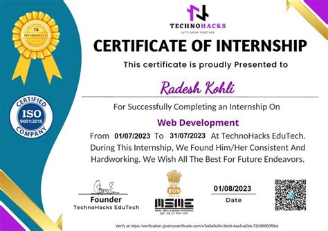 Radesh Kohli On Linkedin Internship Frontendwebdeveloper
