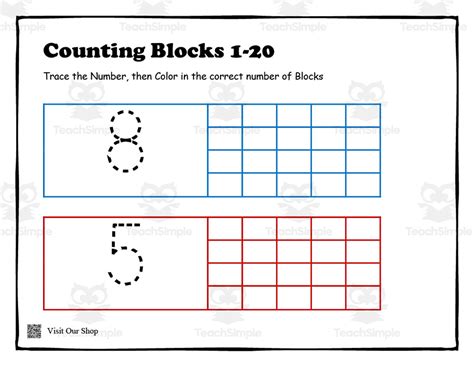 Counting Blocks Activity Sheets By Teach Simple