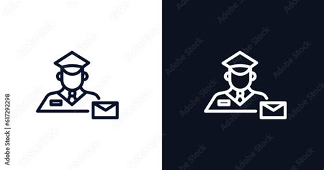 Postman Working Icon Thin Line Postman Working Icon From People Collection Outline Vector