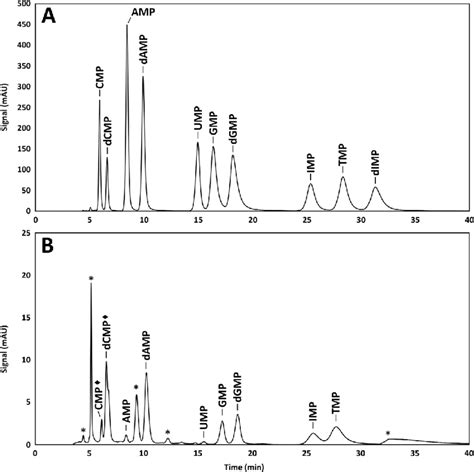 Hplc Uv Chromatograms Of A Standard Mixture A And A Milli Q Extract