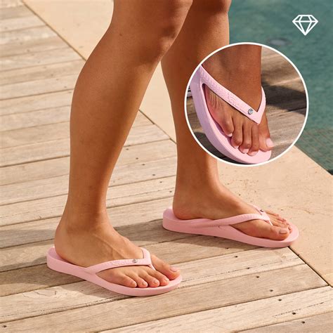 Arch Support Flip Flops Classic Crystal Pink Archies Footwear Eu