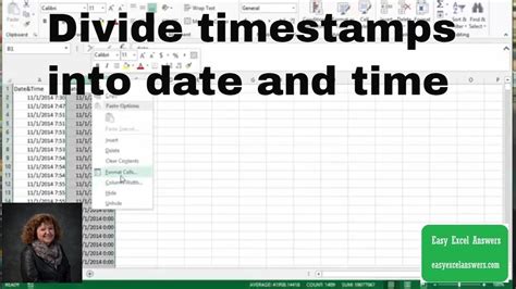 how to divide timestamps into date and time youtube