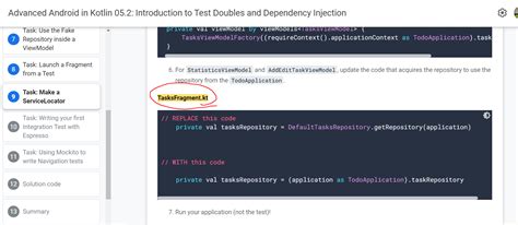 Codelab Issue Testing Codelab 5 2 Step 9 Wrong Class Name Issue