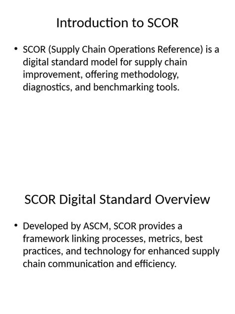 Scorpresentation 2 Pdf Supply Chain Performance Indicator